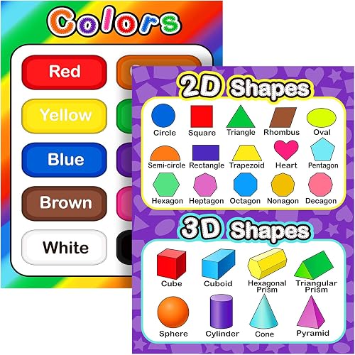 Extra Large Preschool Educational Learning Posters for Kids Toddlers ...
