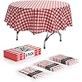 Amazon.com: Exquisite Picnic Table Cover - 6 Pack Premium Round Plastic ...