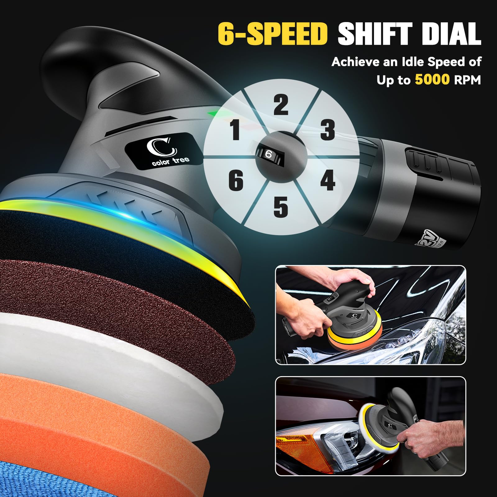 Mua COLOR TREE Cordless Car Buffers and Polishers Kit with 2pcs 12V ...