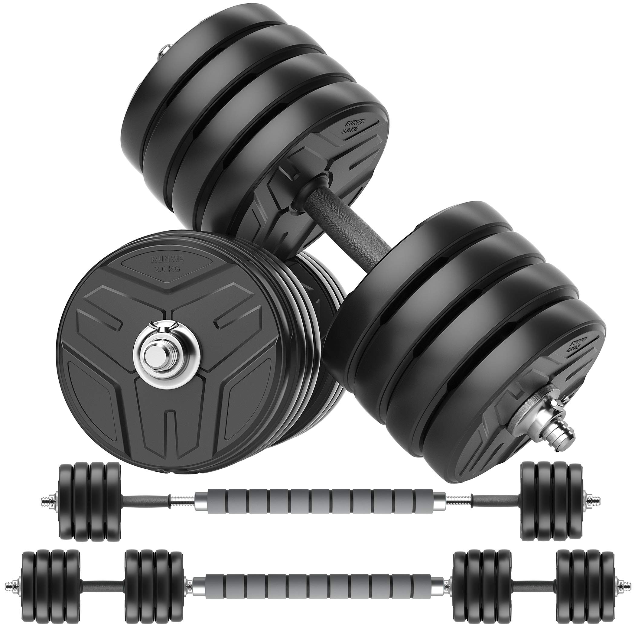 RUNWE Adjustable Dumbbells Set, Weights Dumbbells Barbell Weight Free ...