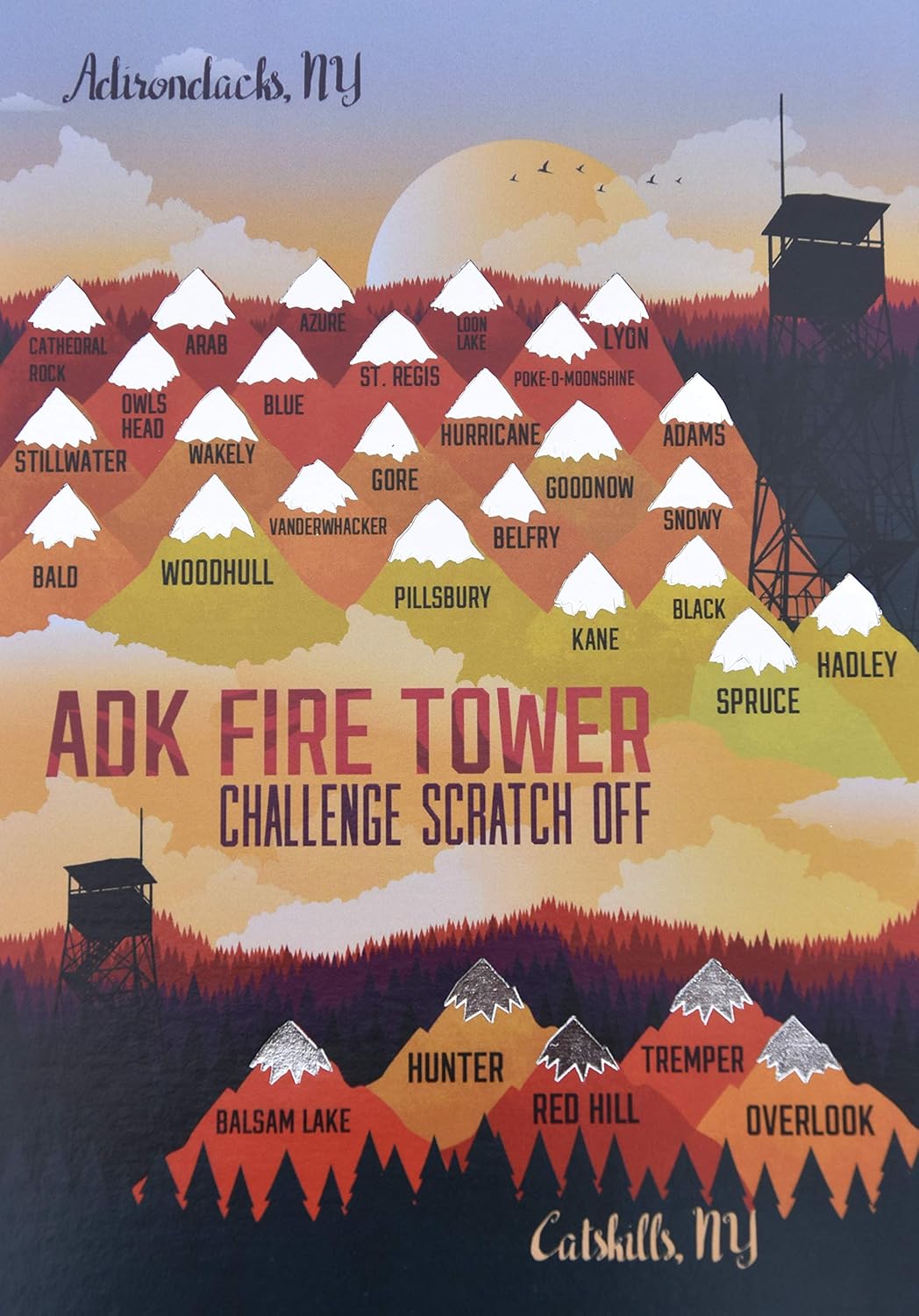 Amazon.com: Hiker/Gift/Hiking/ Fire Towers/ Adirondack Mountains ...