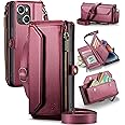 Amazon.com: Strapurs Crossbody Wallet Case Compatible with iPhone 14 RFID Blocking 7-Card Holder ...