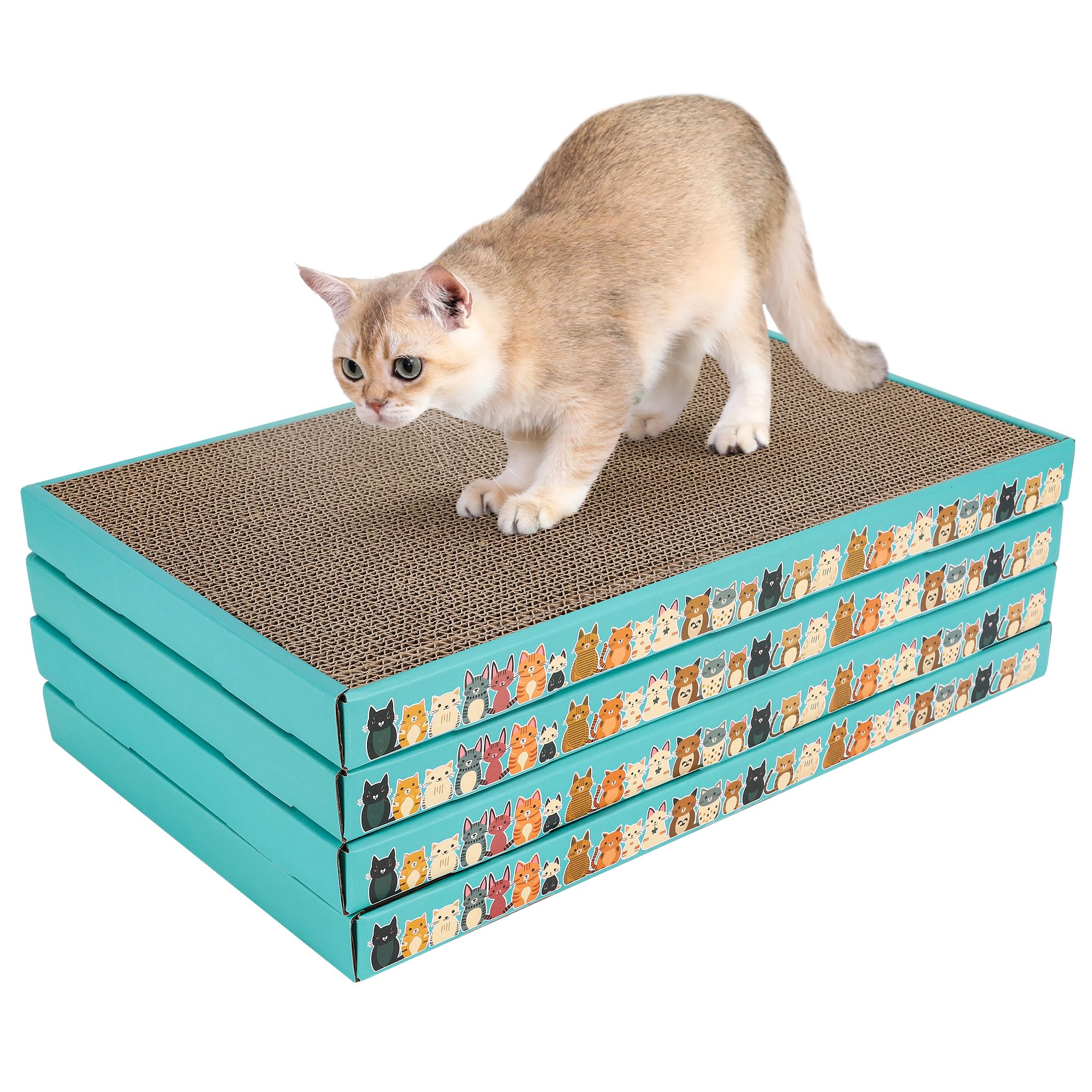 Mua Cat Scratcher 4 Packs Cat Scratch Pads with Cardboard Casing, Cat ...