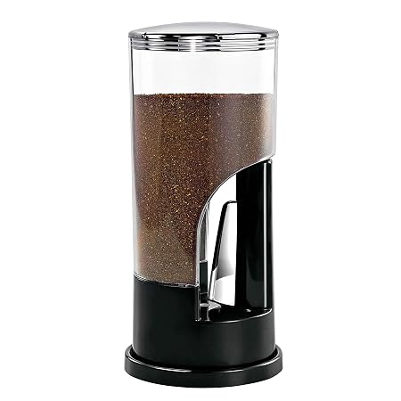 Zevro Plastic Ground Coffee Dispenser, Black/ Transparent: Amazon.co.uk ...