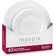 Amazon.com: Mozaik Premium Plastic Pearl Plate Set, 40 pieces