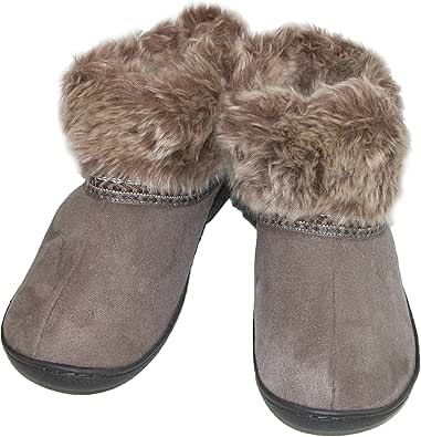 Amazon.com | totes ISOTONER Womens Microsuede Woodlands Boot Slippers ...