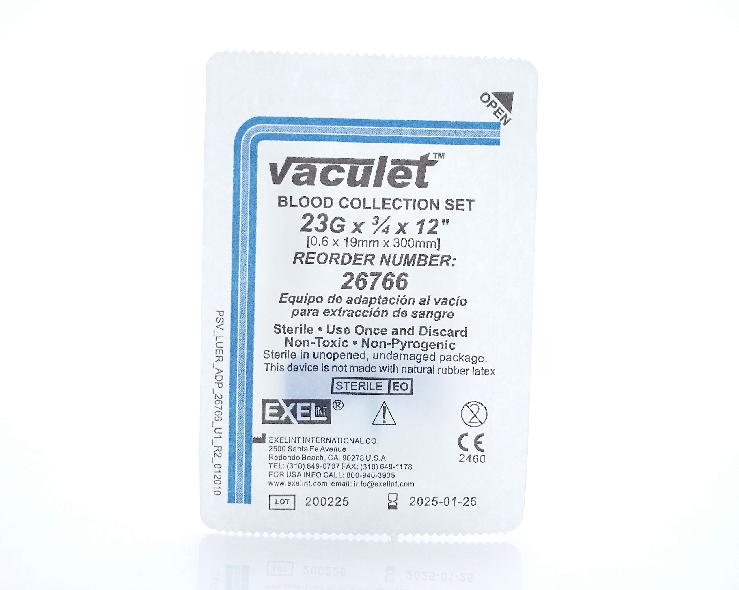 Exelint International 26766 VACULET Blood Collection Set, 23G X 3/4 ...