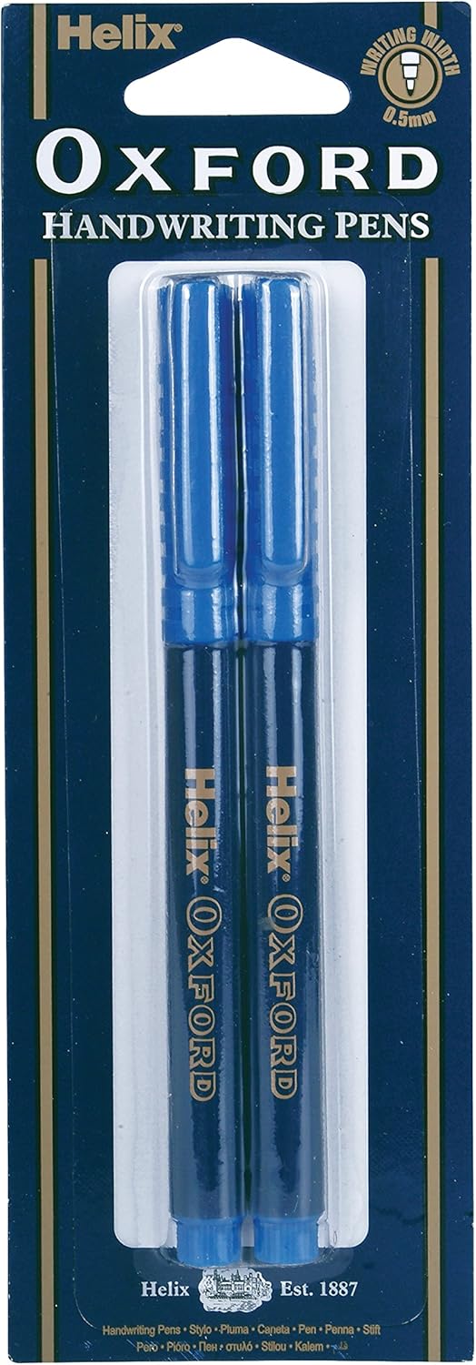 Helix Oxford School Handwriting Pens – Blue (Pack of 2) – BigaMart