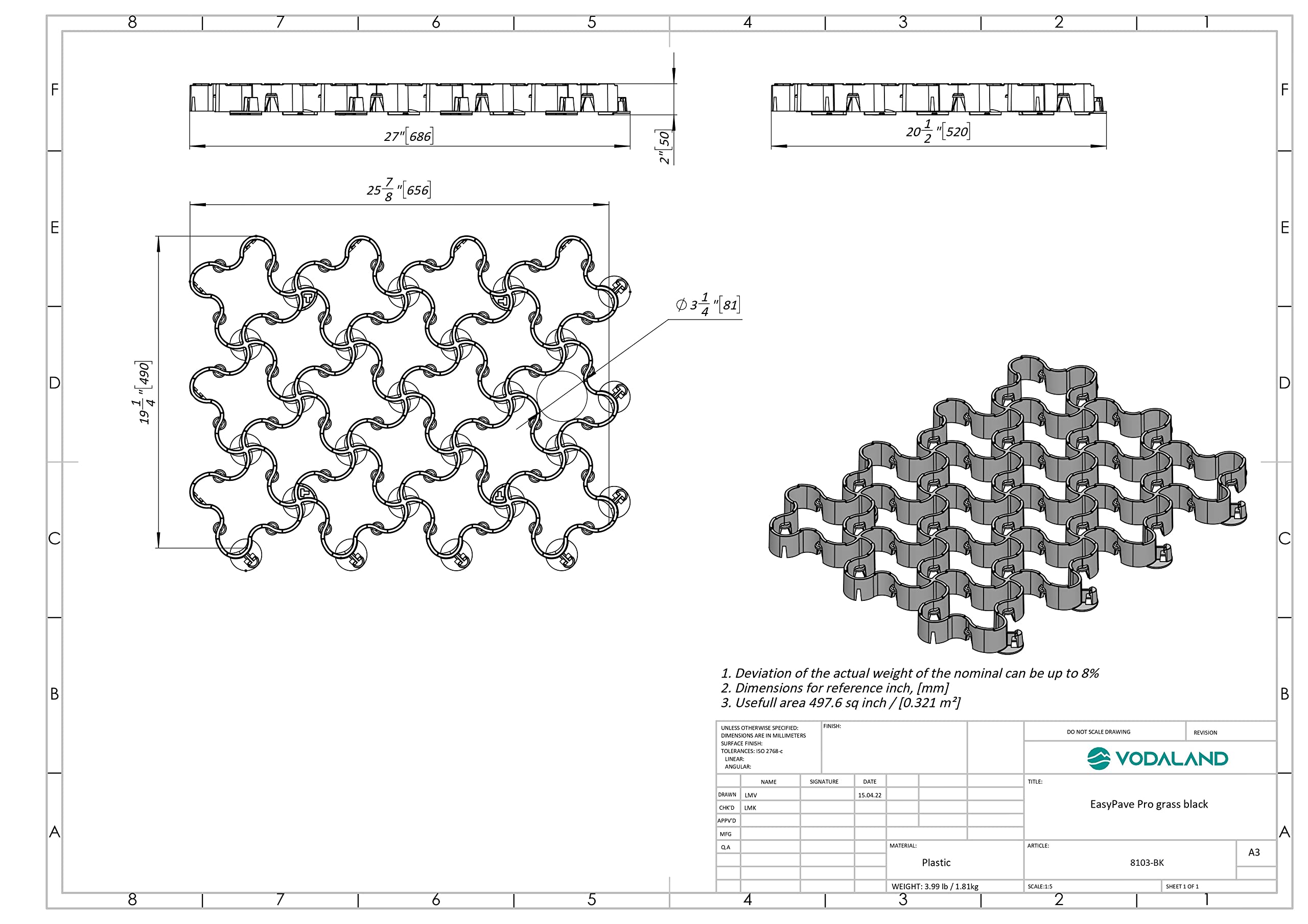 Mua Vodaland Permeable Pavers - EasyPave PRO Heavy Duty Grass & Gravel ...
