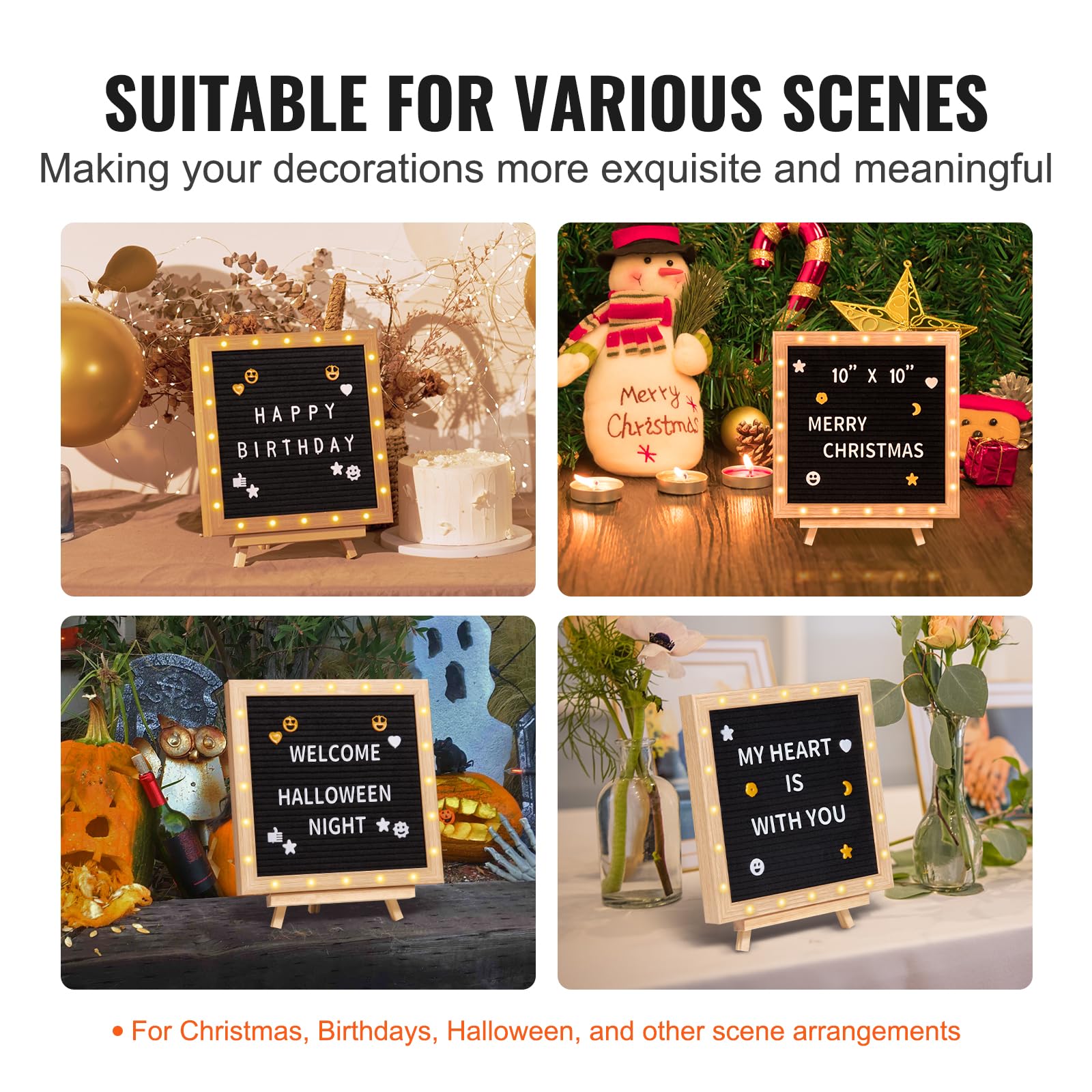 Mua VEVOR Black Felt Letter Board, 10"x10" Felt Message Board ...