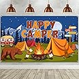 Amazon.com: Irenare Camping Backdrop Camper Party Decoration Happy ...