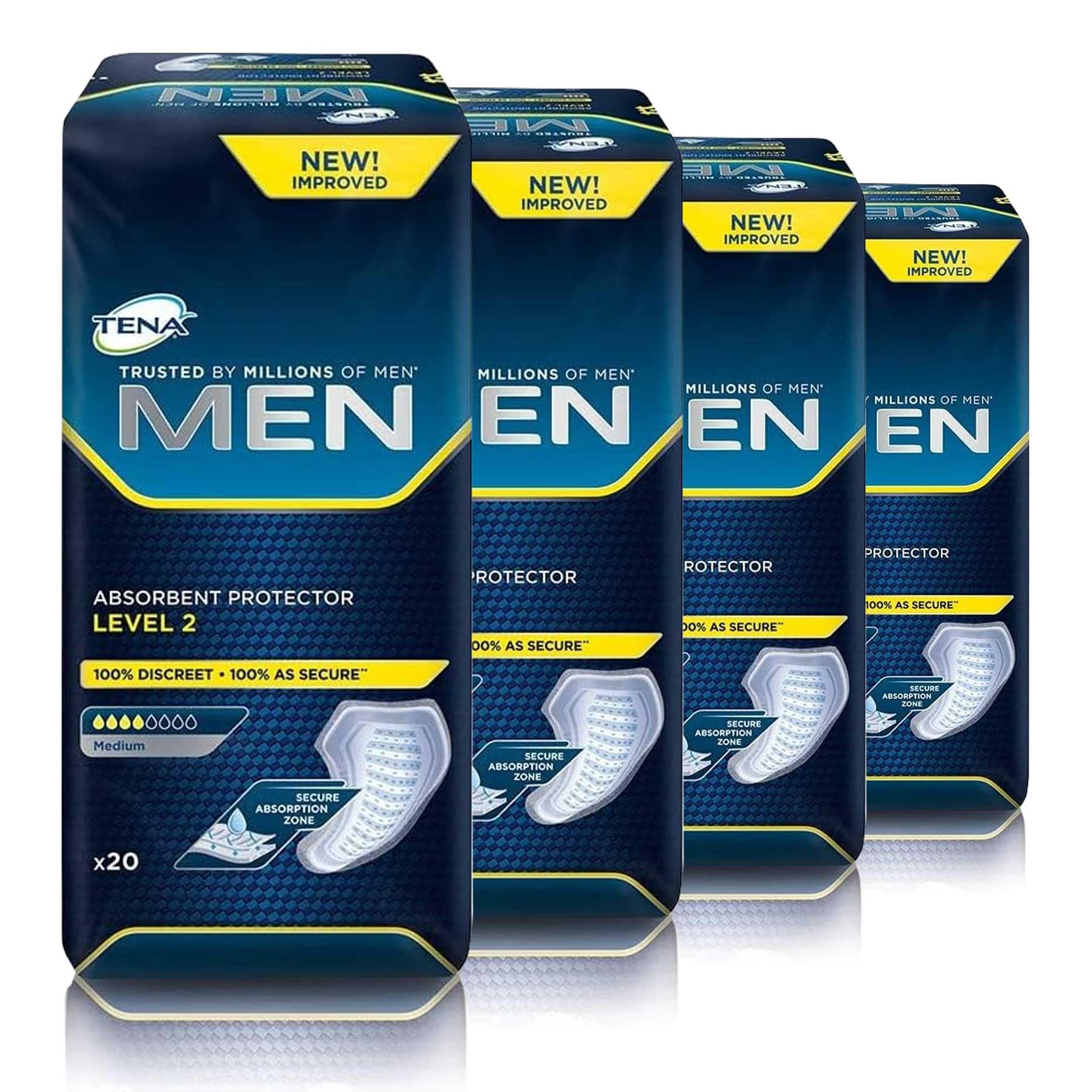 Tena for Men Level 2 Guard for Men, Super Absorbency Incontinence ...
