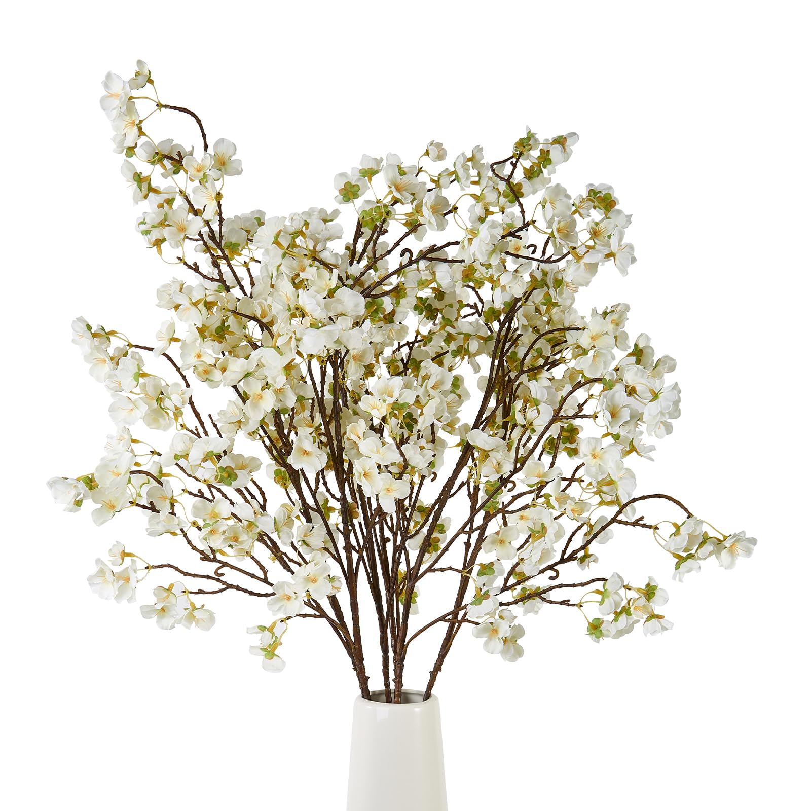 Domaxfico 6 Pcs Artificial Cherry Blossom Flower Branches, Realistic ...