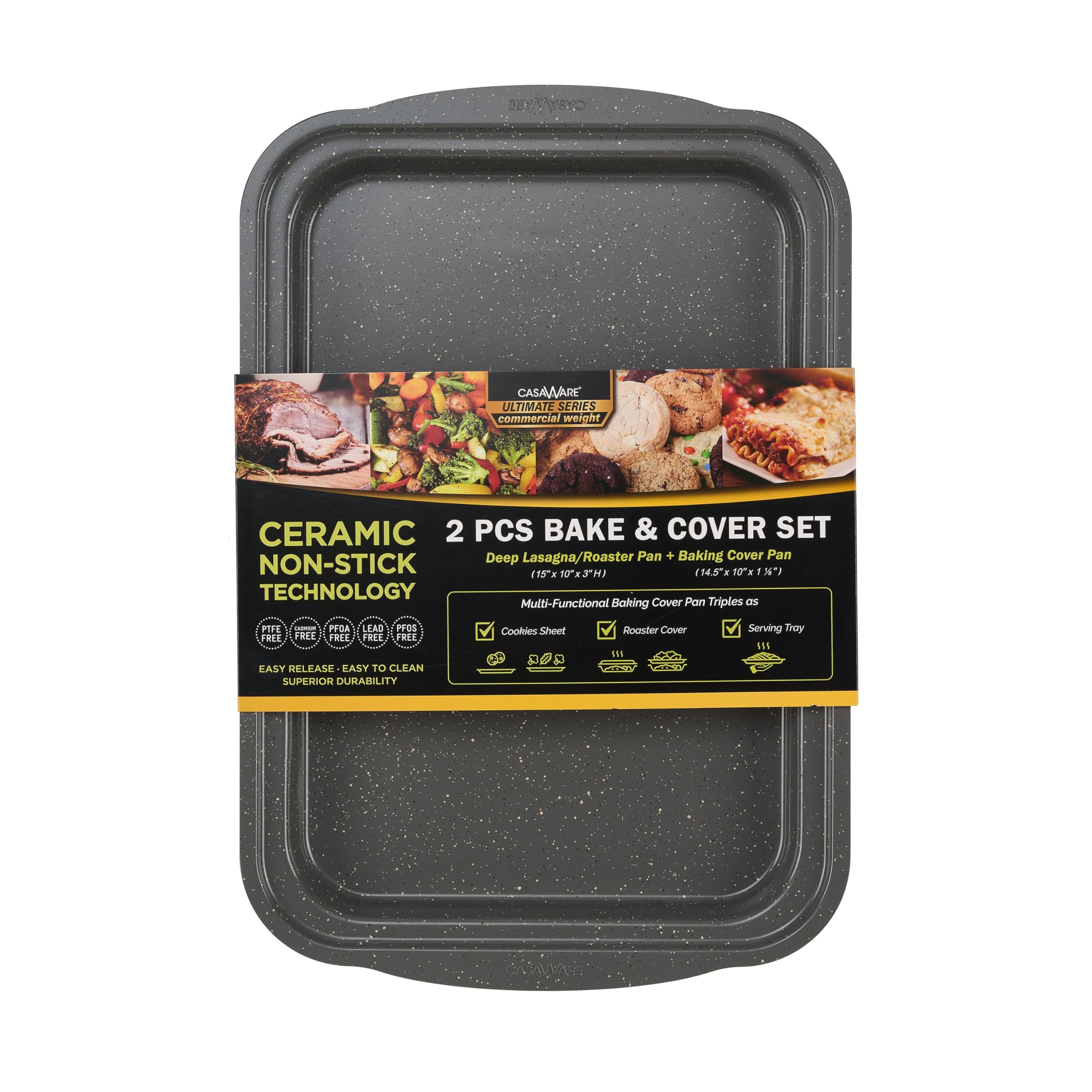 casaWare Ceramic Coated Non-Stick 2pc Bake & Cover Set Ultimate ...