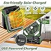 10000mAh Solar Powered Camping Fan with LED Lantern, 4 Speeds Powerful ...