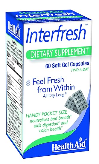 Amazon.com: HealthAid Interfresh 60 ct, Soft Gel Capsules, Fights Bad Breath and Aids in ...