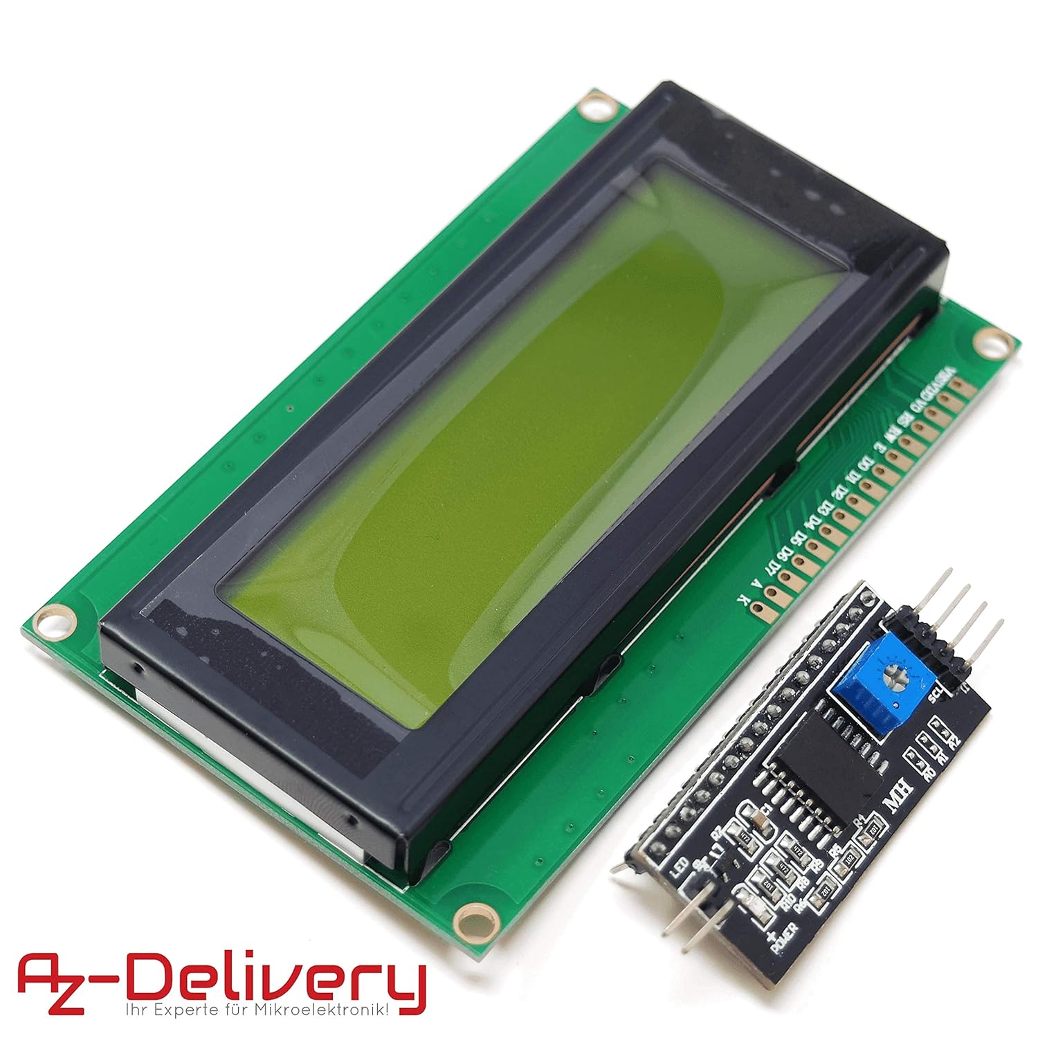Dispositivos internos Informática AZDelivery HD44780 2004 LCD Display verde Modulo pantalla con ...