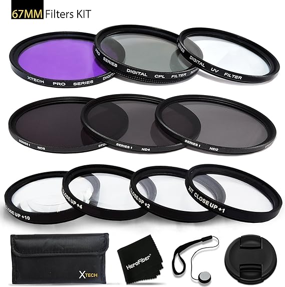 Amazon.com : 67mm Filters Set for 67mm Lenses and Cameras includes ...