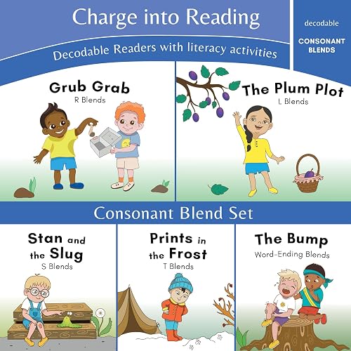 Charge into Reading Decodable Books (Stage 2): 5 Consonant Blends ...