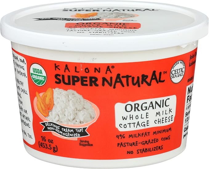 Kalona Super Natural Organic Whole Milk Cottage Cheese, 16 oz: Amazon ...