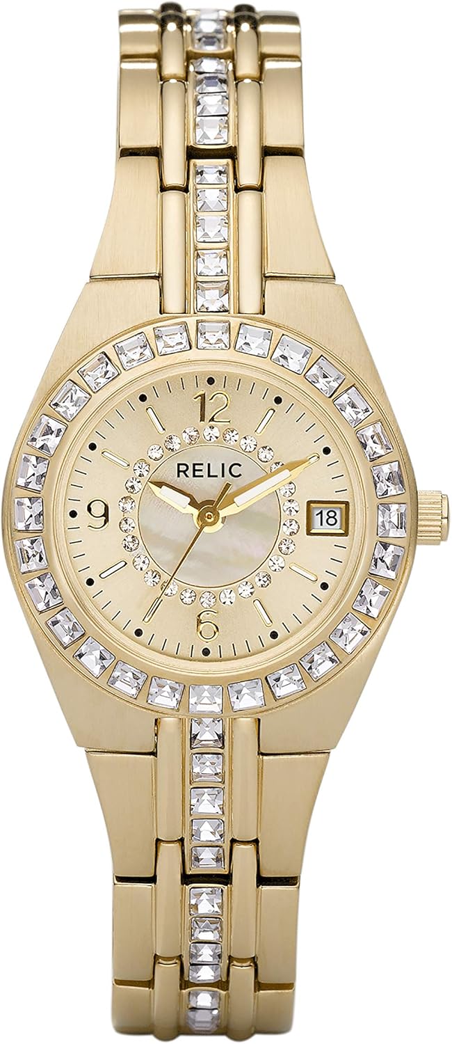 Relic by Fossil Women's ZR11778 Analog Display Analog Quartz Gold Watch ...