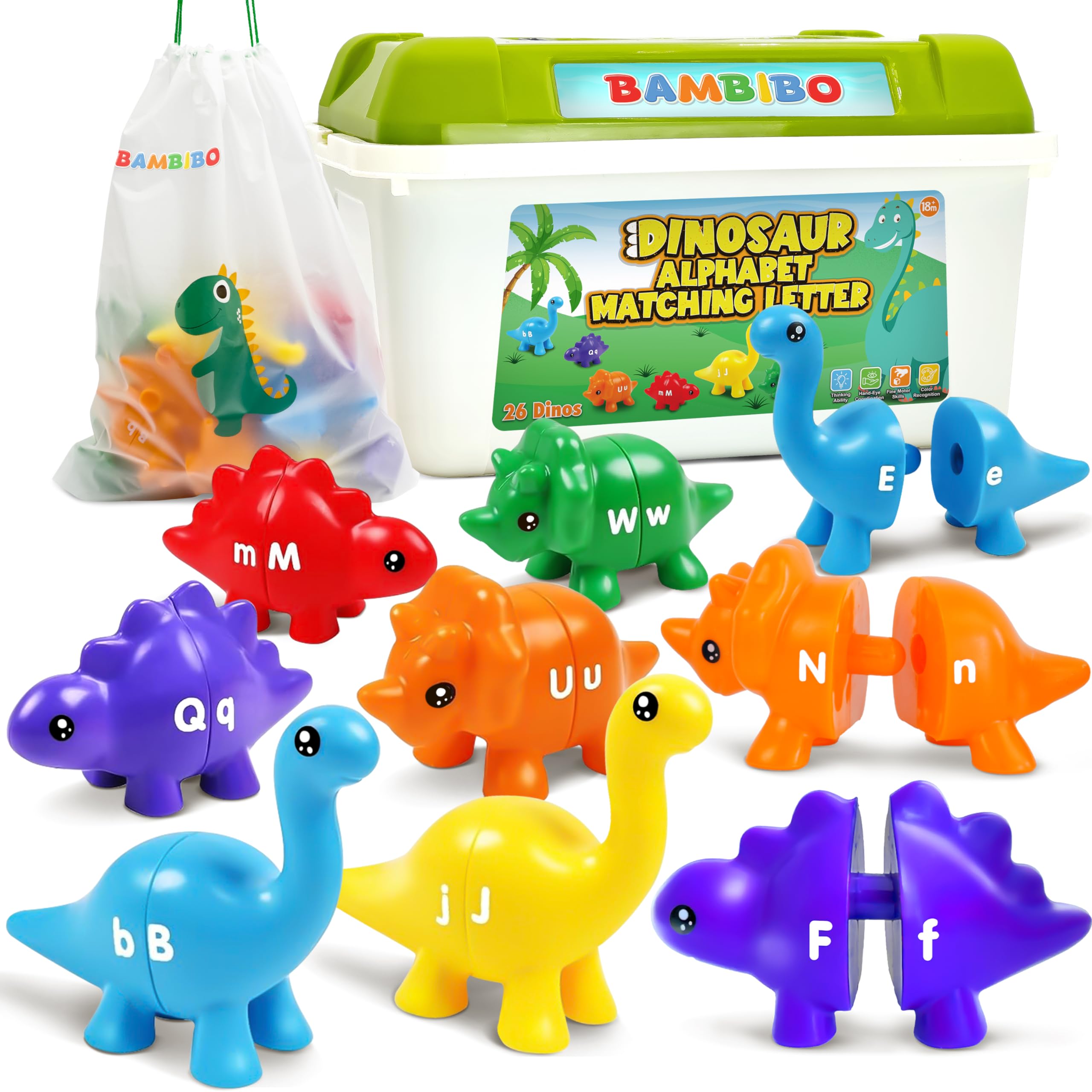 Mua Dinosaur Alphabet Learning Toys - 52pcs in Storage Box | 26 Double ...