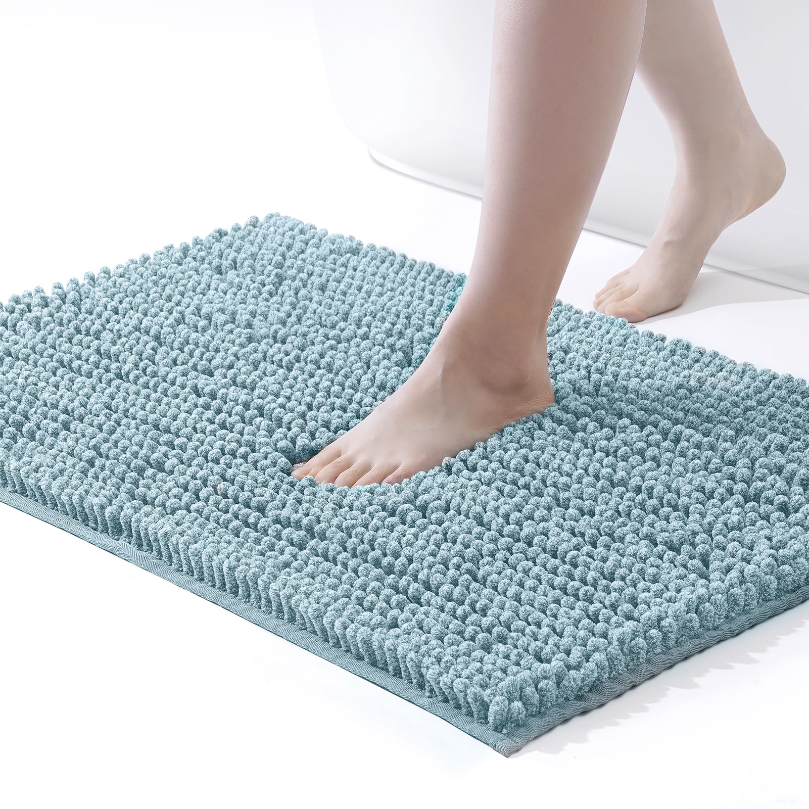 FRESHMINT Chenille Bathroom Rugs Mat 32"x20", Non-Slip Bath Mat for ...