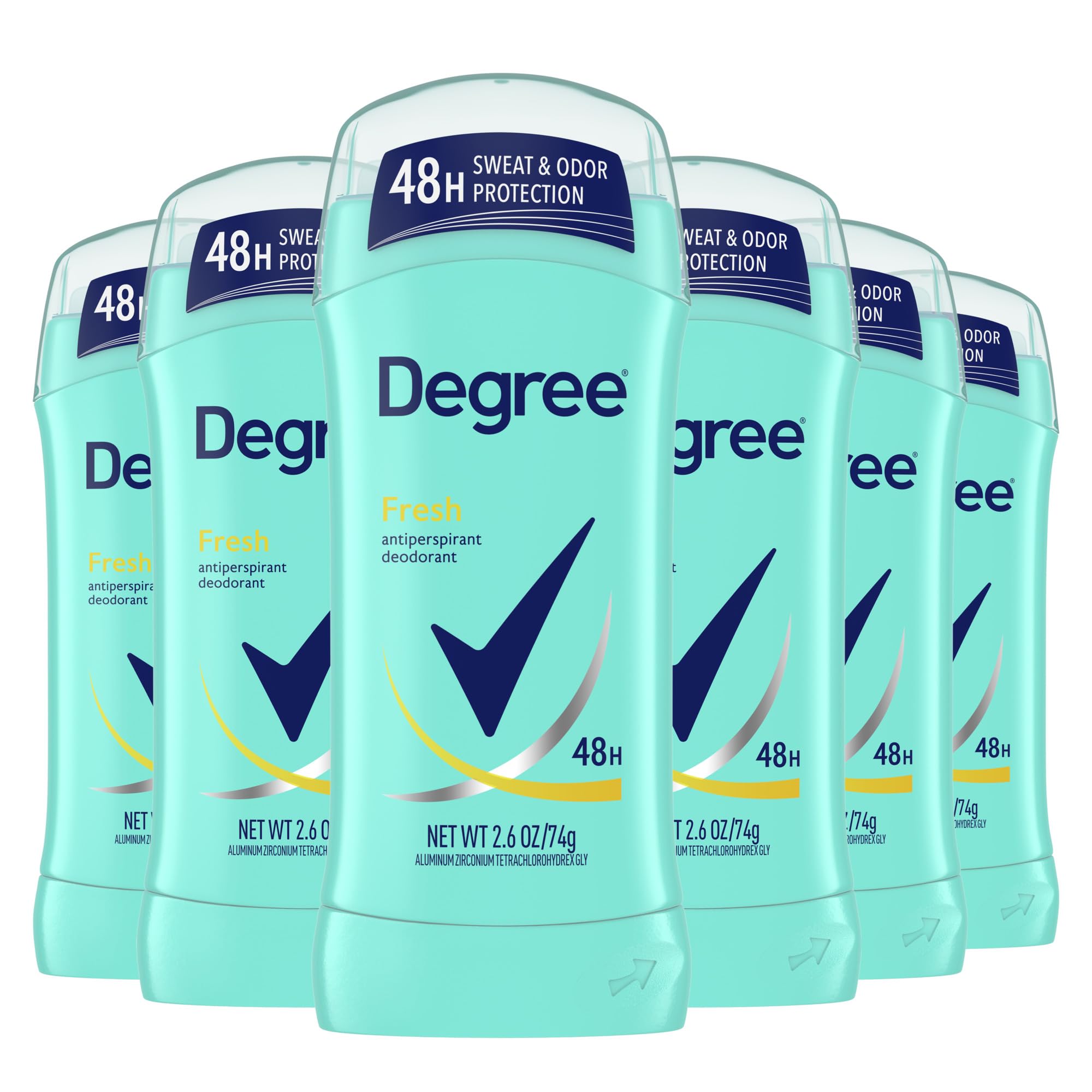 Degree Antiperspirant Deodorant Fresh Energy Pack of 6 48-Hour Sweat ...