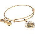 Amazon.com: Alex and Ani Women's Color Infusion, Shell Charm Bangle Bracelet, Rafaelian Gold ...