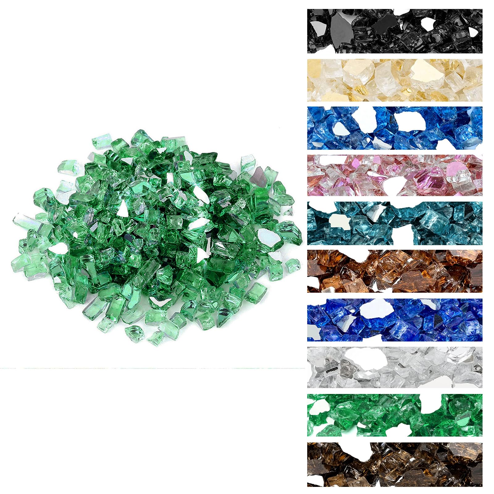 Onlyfire 10 pounds Fire Glass for Propane Fire Pit and Gas Fireplace, 1 ...