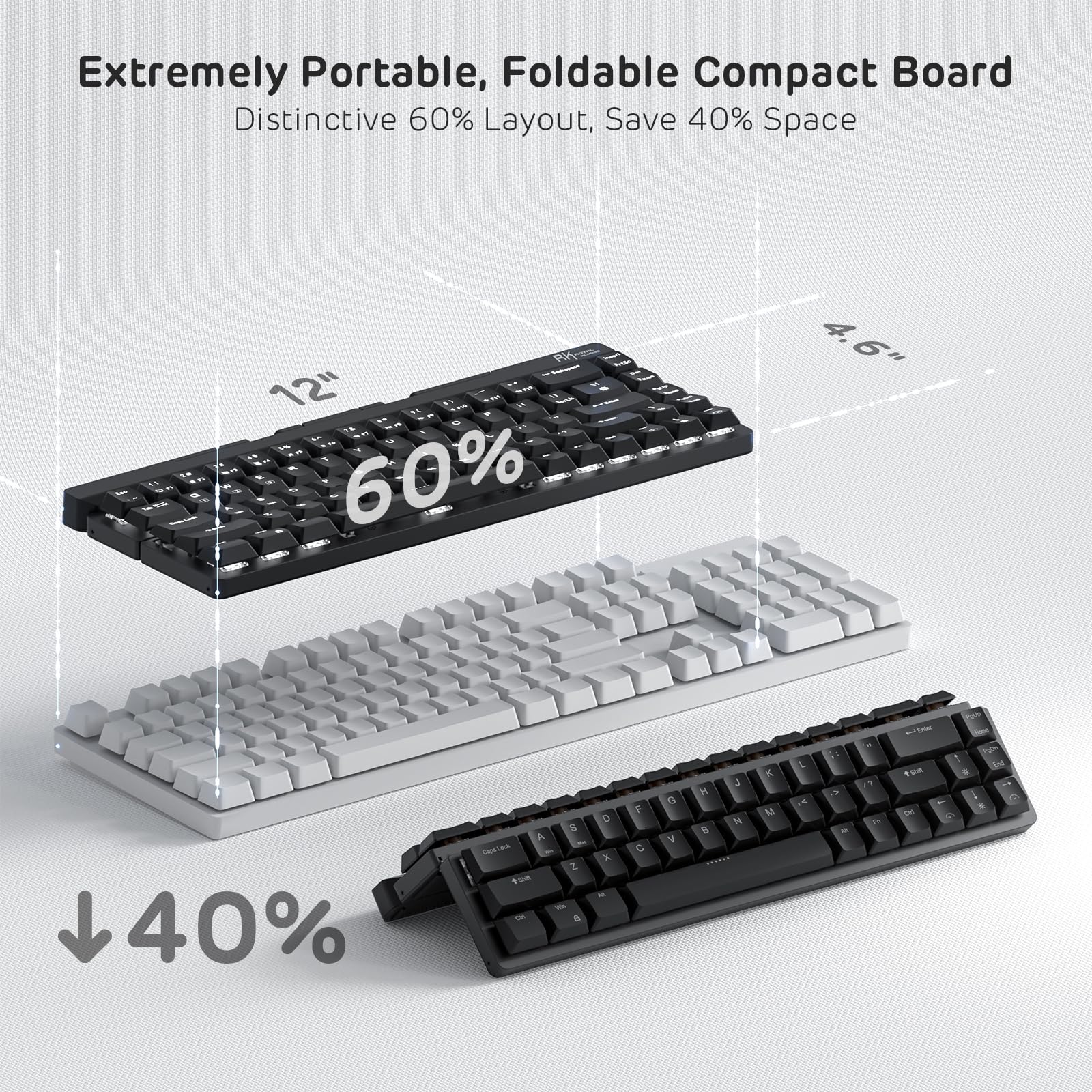 Mua RK ROYAL KLUDGE F68 60% Foldable Low Profile Mechanical Keyboard ...