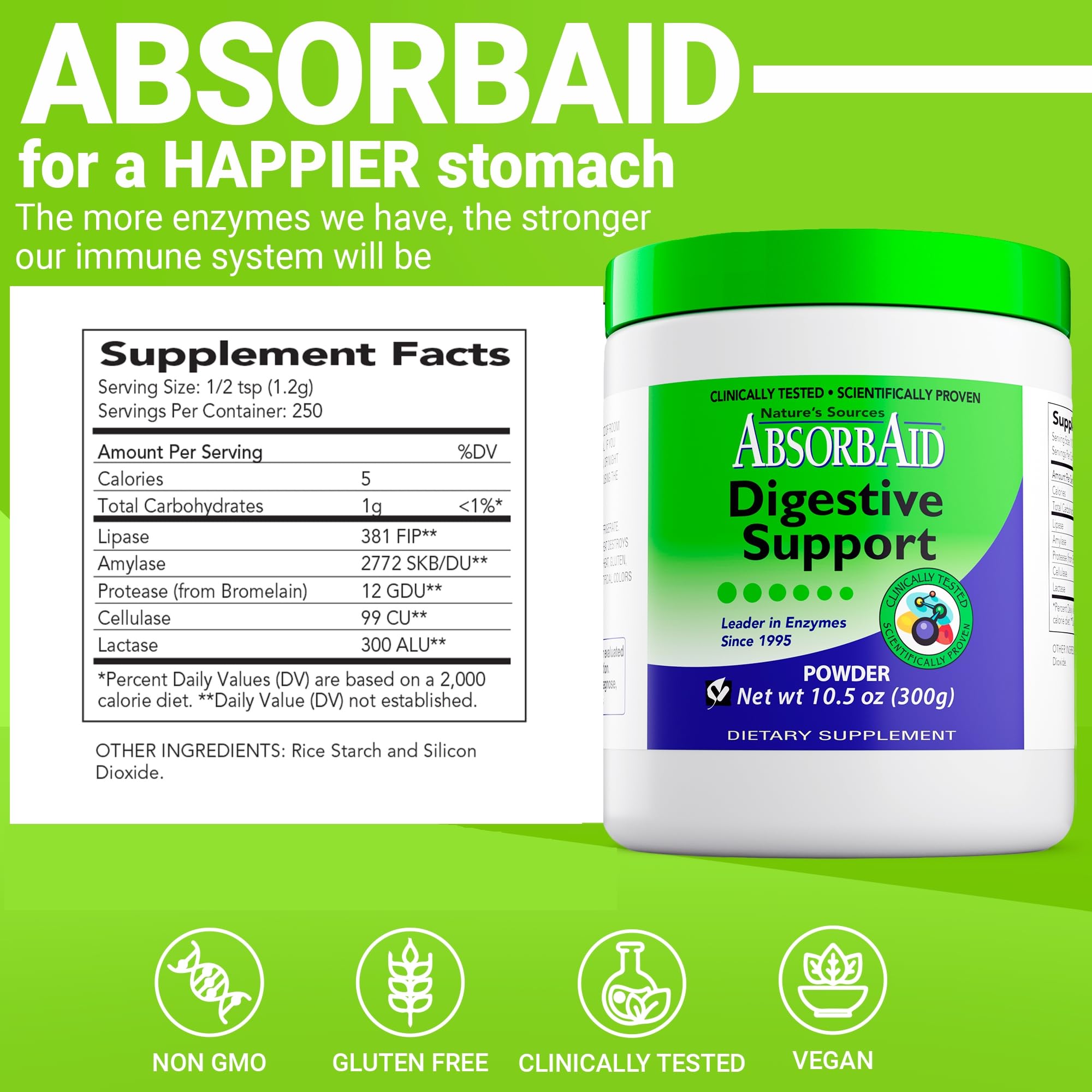 Mua AbsorbAid Digestive Enzymes 300 Grams, Proven to Increase Vital ...