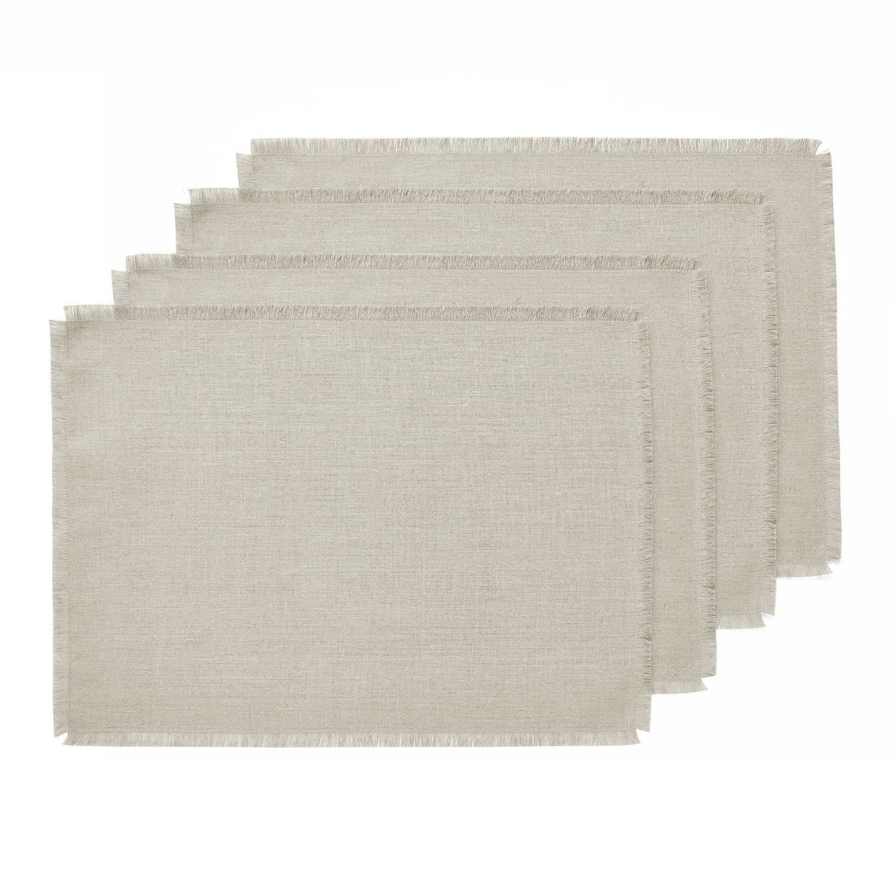 Solino Home Natural Linen Placemats 19" L x 14" W Inch – 100% Pure ...