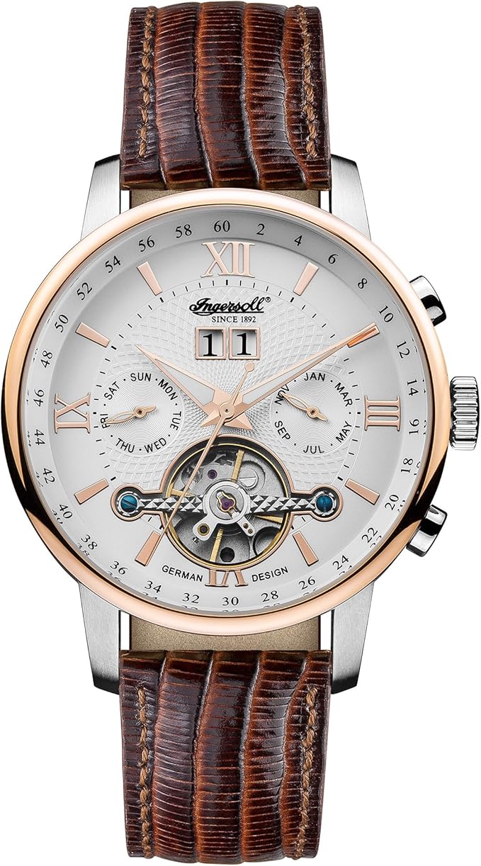 Ingersoll Men's Automatic Watch with Silver Dial Chronograph Display ...
