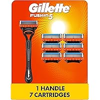 Gillette Fusion5 Mens Razor, Includes 1 Handle, 7 Razor Blade Refills ...