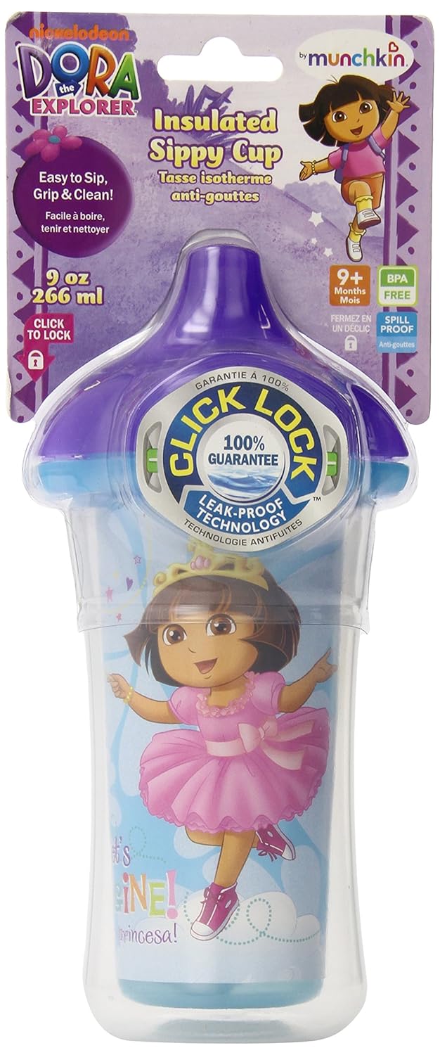 Buy Munchkin Dora The Explorer Click Lock Insulated Sippy Cup, 9 Ounce ...
