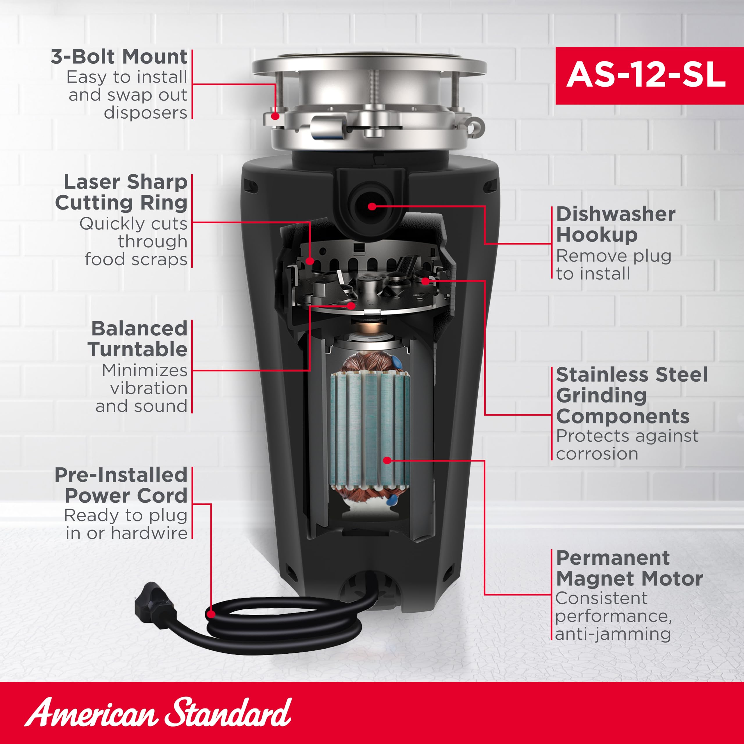 Mua American Standard 10-US-AS-12-SL Garbage Disposal Anti-Jam ...