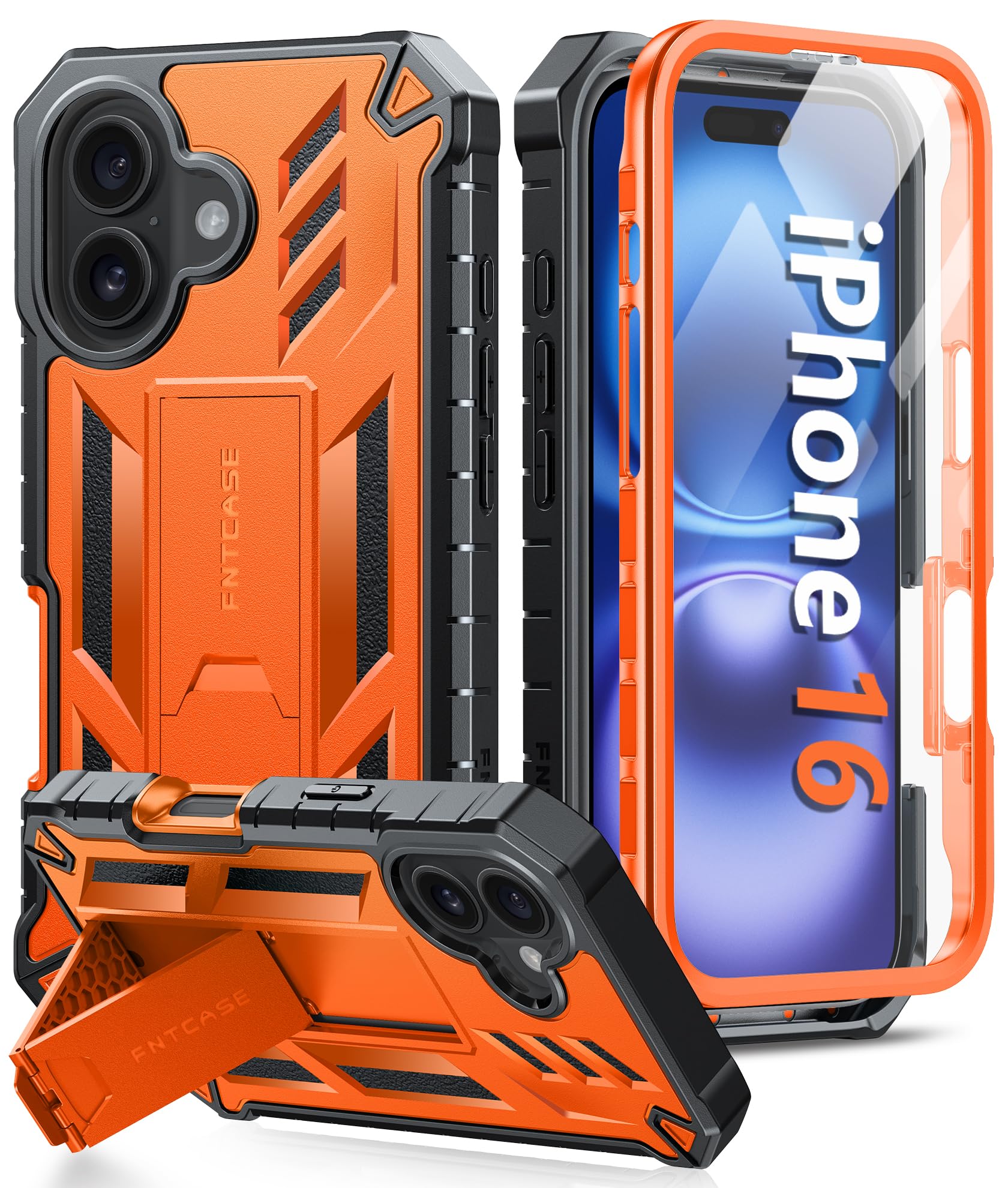 FNTCASE for iPhone 16 Phone Case: for iPhone 16 case with Kickstand ...