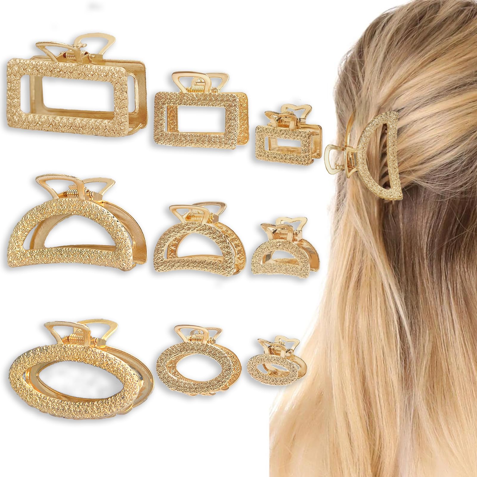 9 Pack Metals Large Hair Clips for Women Mom Wife Daughter Girls ...