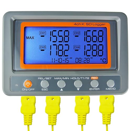 Digital 4 Channel Thermocouple Thermometer Temperature Recorder Data ...