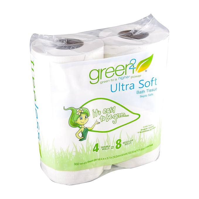 Amazon.com : Green2 Bath Tissue 2Ply 300 Sheet T, 4 ct : Grocery ...
