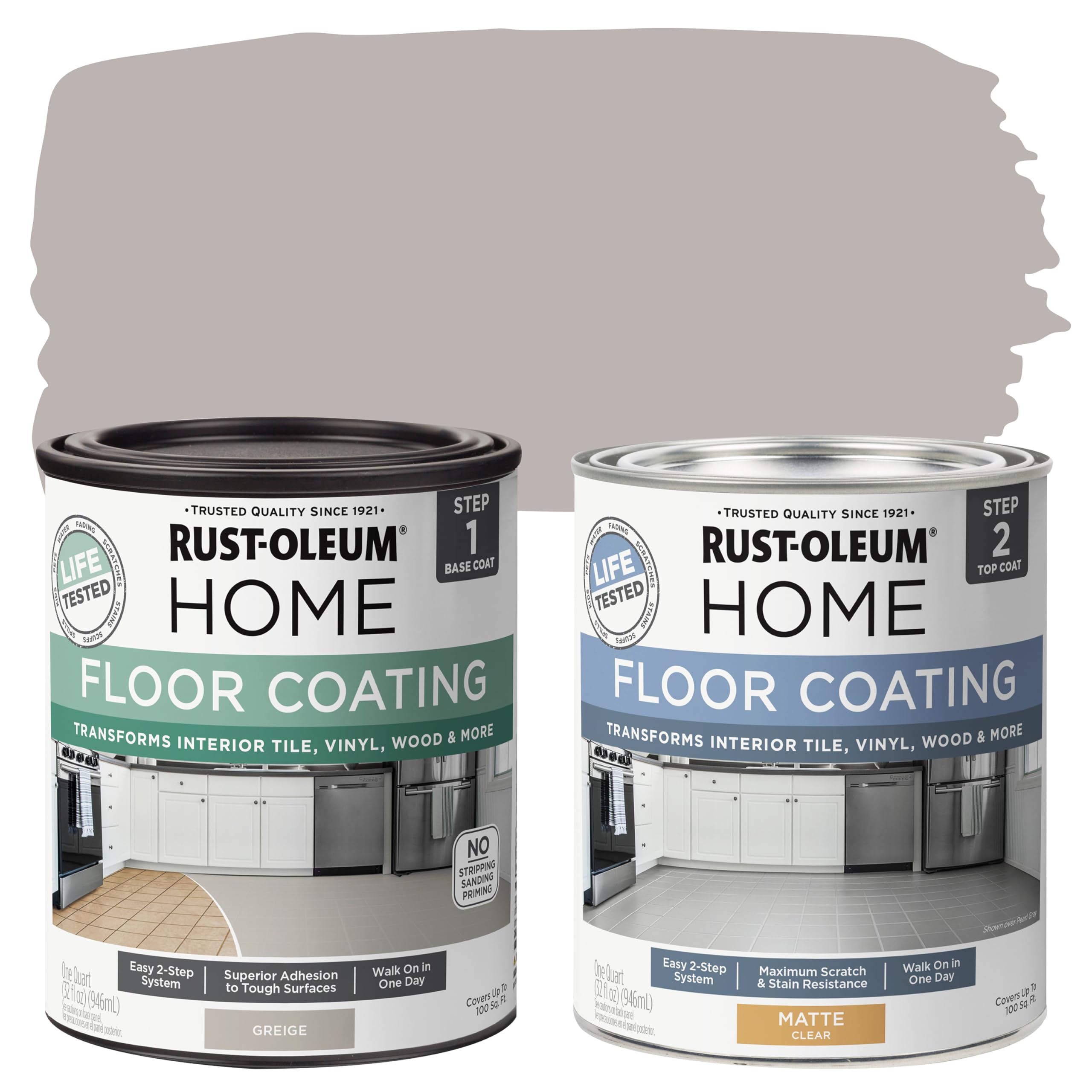 Rust-Oleum 367594 Home Interior Floor Coating Kit, Matte Greige for ...