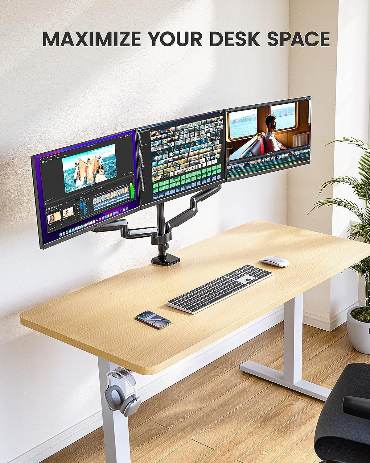 Mua ErGear Triple Monitor Mount for 13-27 inch Screens, Gas Springcore ...