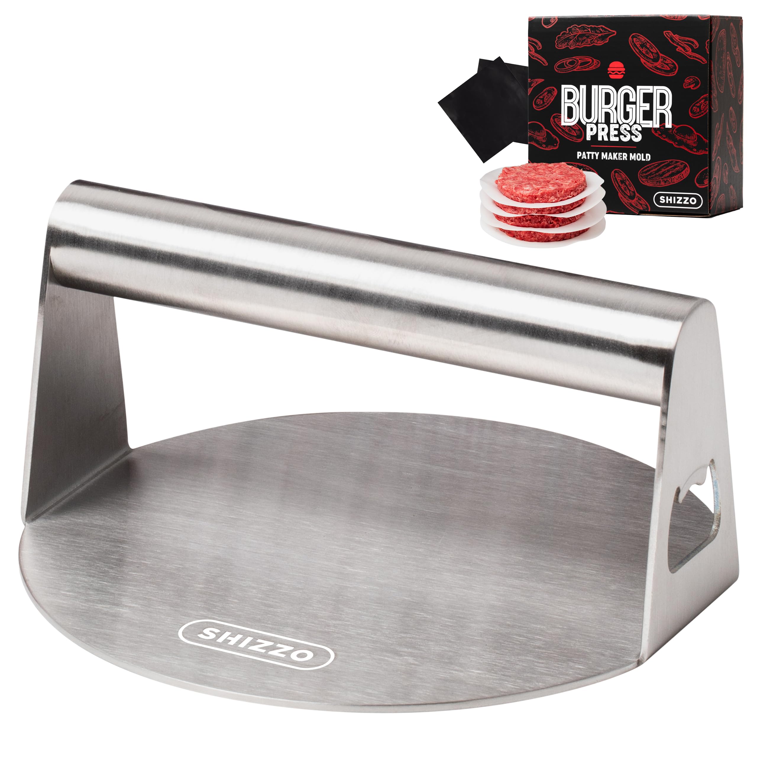 SHIZZO Smash Burger Press Kit, 6.2'' with Bottle Opener, Stainless ...