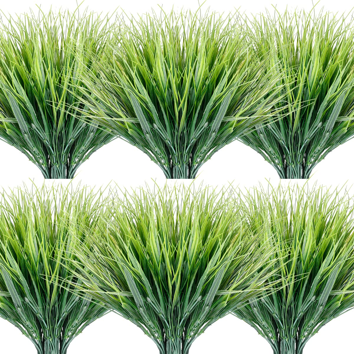 XEOLIAN Artificial Grasses 16 Bundles Outdoor UV Resistant Fake Bright ...