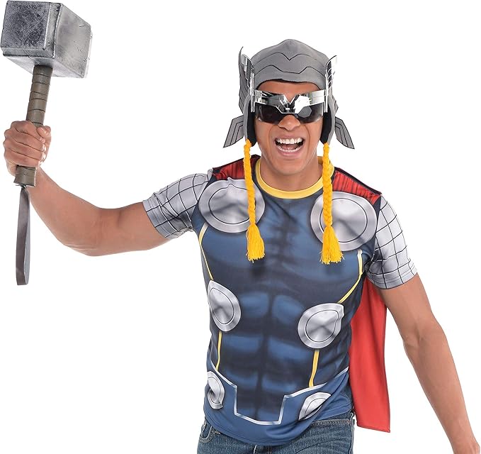 Amazon.com: Suit Yourself Thor T-Shirt with Cape for Adults, Size Large ...