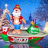 Amazon.com: FunFanso 11 FT Christmas Inflatable Santa Claus Fishing on ...