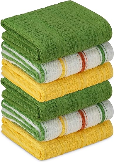 Amazon.com: DecorRack 6 Large Kitchen Towels, 100% Cotton, 16 x 27 ...
