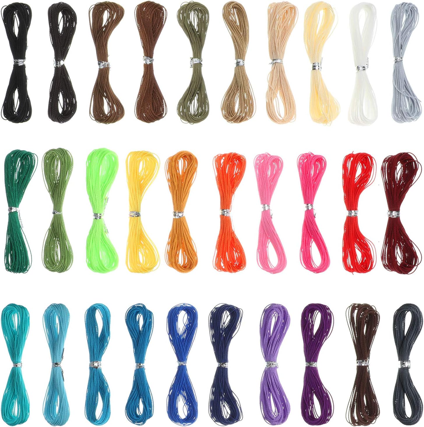 30 Colors 1mm Waxed Cord Beading Thread for DIY Macrame Necklace ...