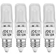 4-Pack JDE11 120V 100W Frosted Halogen JDE11 100W Bulb Warm White 100 Watt T4 E11 Bulb Frosted ...